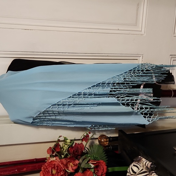 Collection XIIX | Accessories | Beautiful Blue Square Scarf With Fringe ...